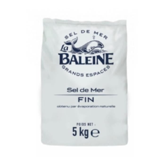 Sel de Mer La Baleine 5kg/Sac 1 sac - Cdiscount Au quotidien