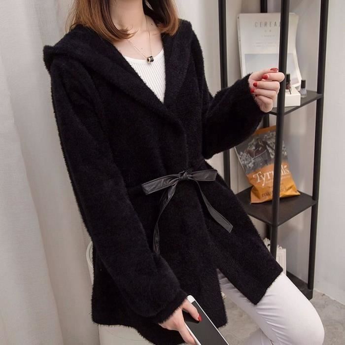 Femmes automne hiver vison cachemire tricoté Cardigans femme pull ...