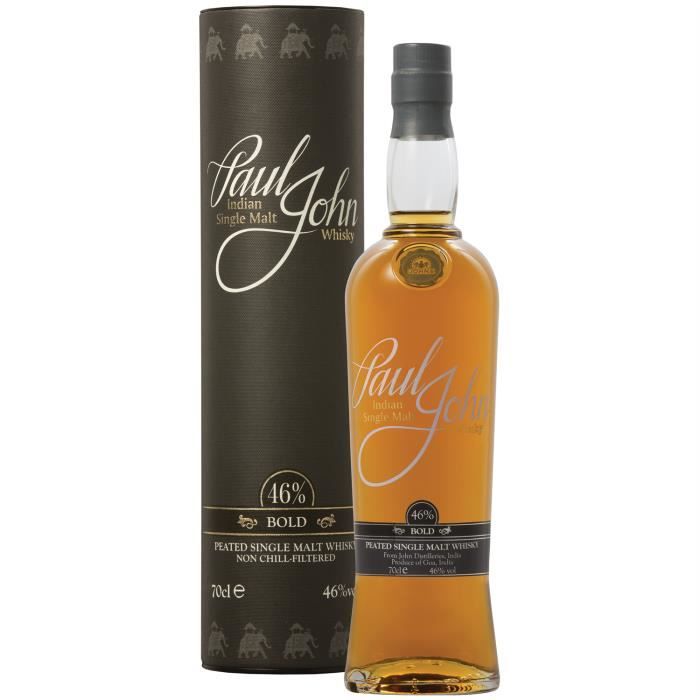 Whisky Paul John Bold Peated Single Malt - Origine Inde - 70cl - Achat ...