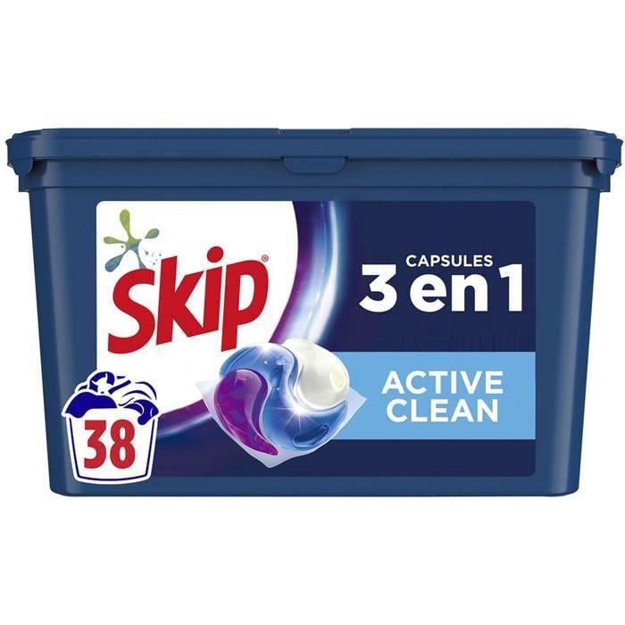 LOT DE 3 - SKIP Ultimate Active Clean - Lessive Trio Capsules 38 ...