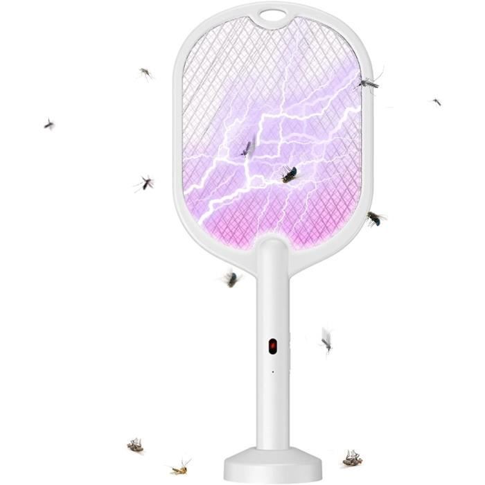 Raquette électrique Insectes,3000V Tapette à Mouche électrique,2 En 1 ...