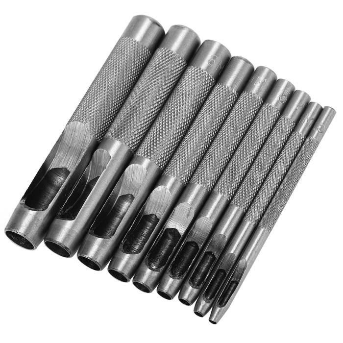 SURENHAP Poinçon creux Ensemble de 9 poinçons creux pour le cuir ...