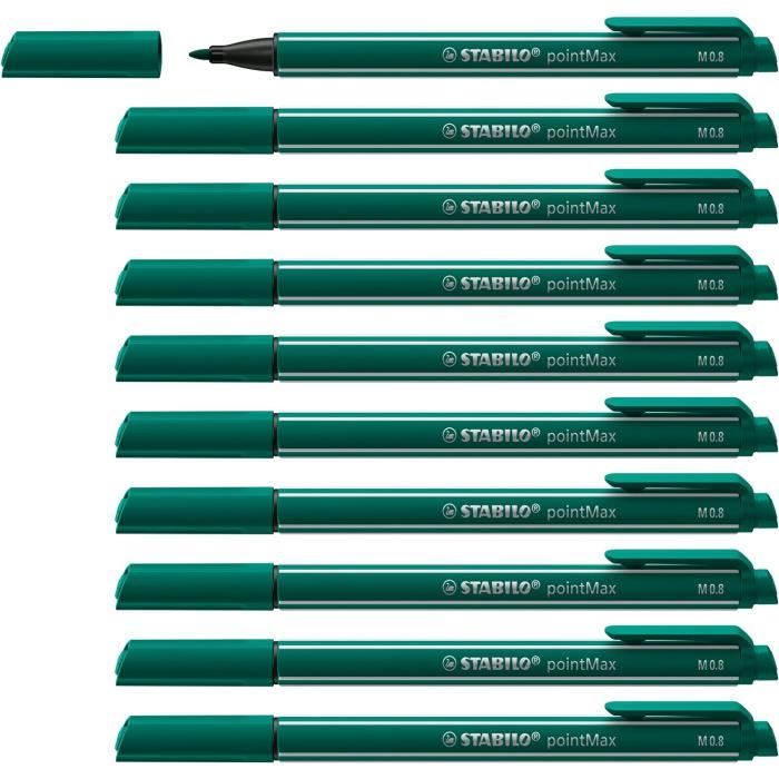 Stylo Feutre - Pointmax - Lot X 10 Stylos Feutre Pointe Moyenne - Vert ...
