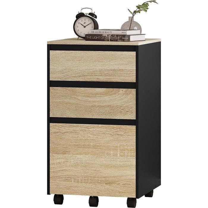 WOLTU Caisson Mobile, Meuble Rangement Bureau avec 3 Tiroirs ...