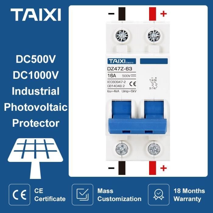 4P DC1000V-10A -Mini disjoncteur PV MCB DC 1000V,2P,100a,500V ...