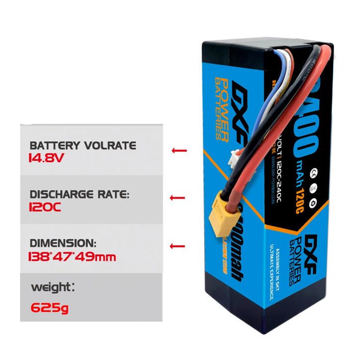 LiPo Battery, DH 1PCS 4S 8400mAh EC5, Fireproof Bag, High-Temperature ...