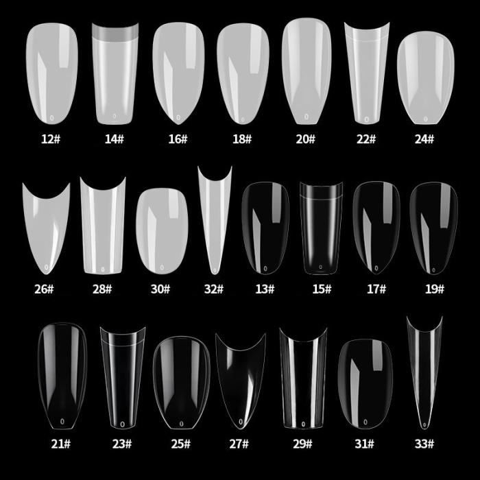 (26)capsule pour ongles Faux ongles en forme de cercueil Transparent ...