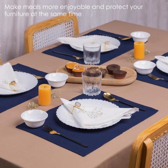 Napperons en Coton 49 x 33 cm Set de Table en Tissu Lavable Résistant à ...