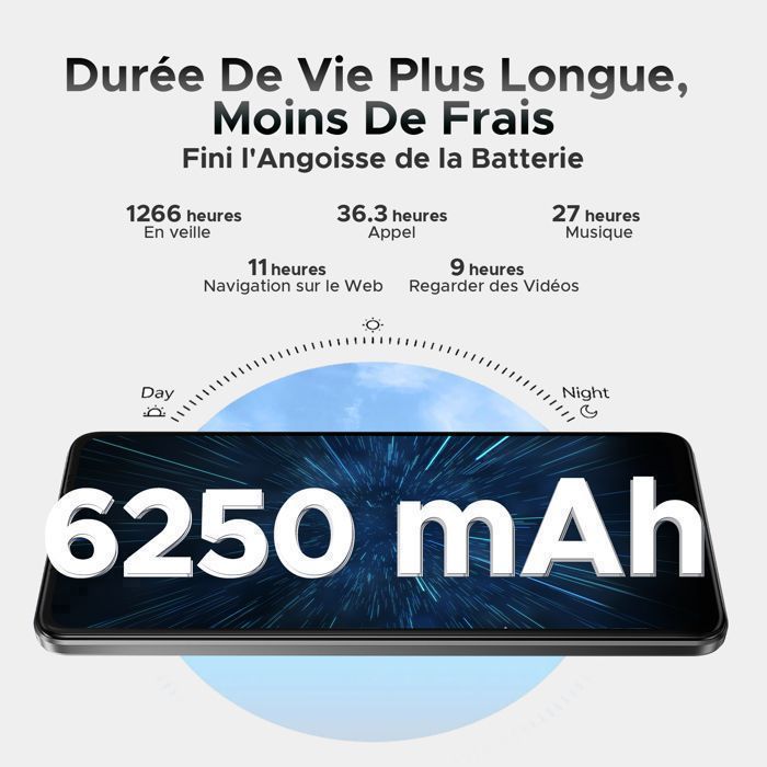 Smartphone 5G - DOOGEE - Note 59 - 32Go + 128Go - 6250mAh - 6.75" HD ...