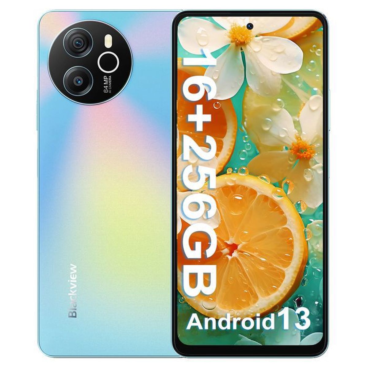 Blackview Shark 8 Smartphone 6.78" 2.4K Écran 16Go + 256Go Caméra 64MP G99 Android 13 Telephone ...