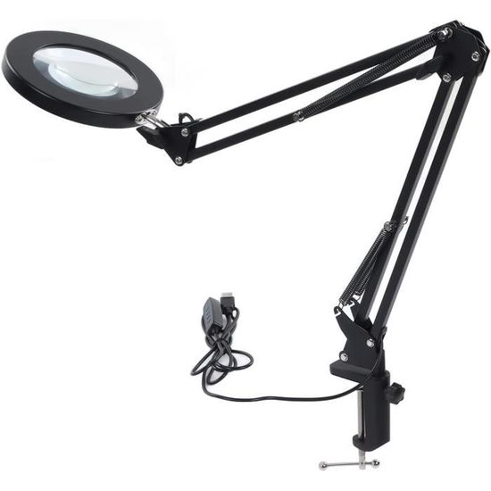 Lampe loupe de table LED avec clip en métal USB 11 réglages de ...