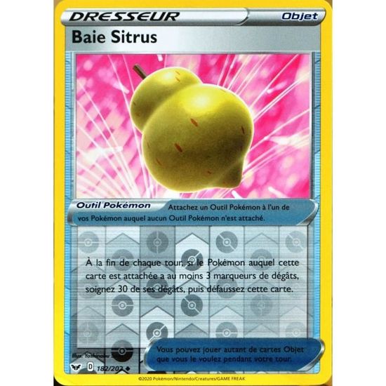 Carte Pokémon 182-202 Baie Sitrus - Reverse EB01 - Epée et Bouclier 1 ...