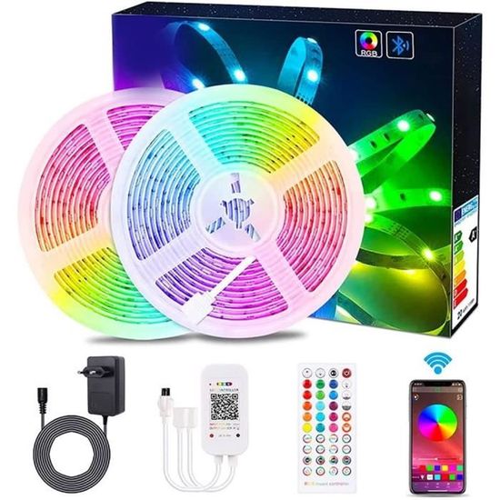 Bande Lumineuse Colorée, 5050 Rgb Led Strip Light Bluetooth App ...