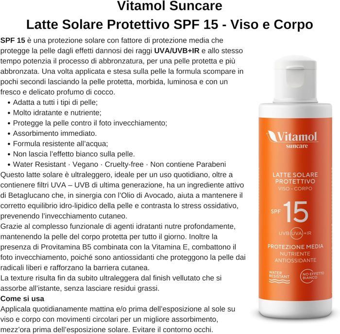 Medium Sun Protection Spf 15 Lait Solaire Visage Et Corps Protégeant ...