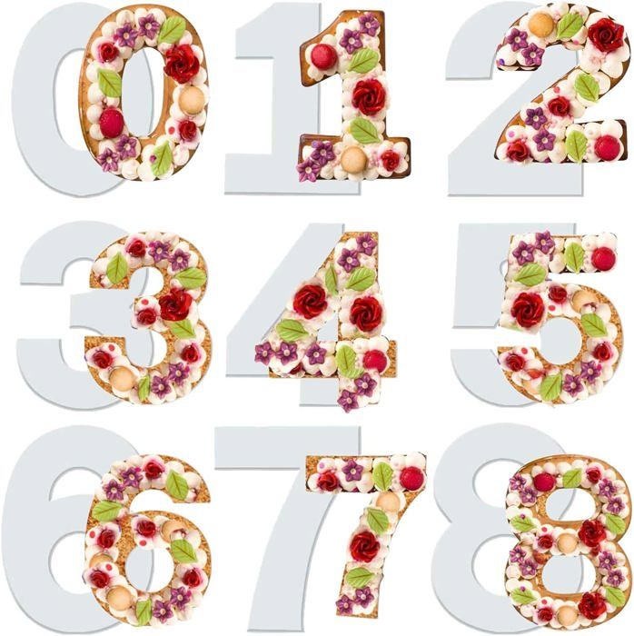 Moule Number Cake 0-9,12 pouces Moules à Gâteaux Numériques en ...