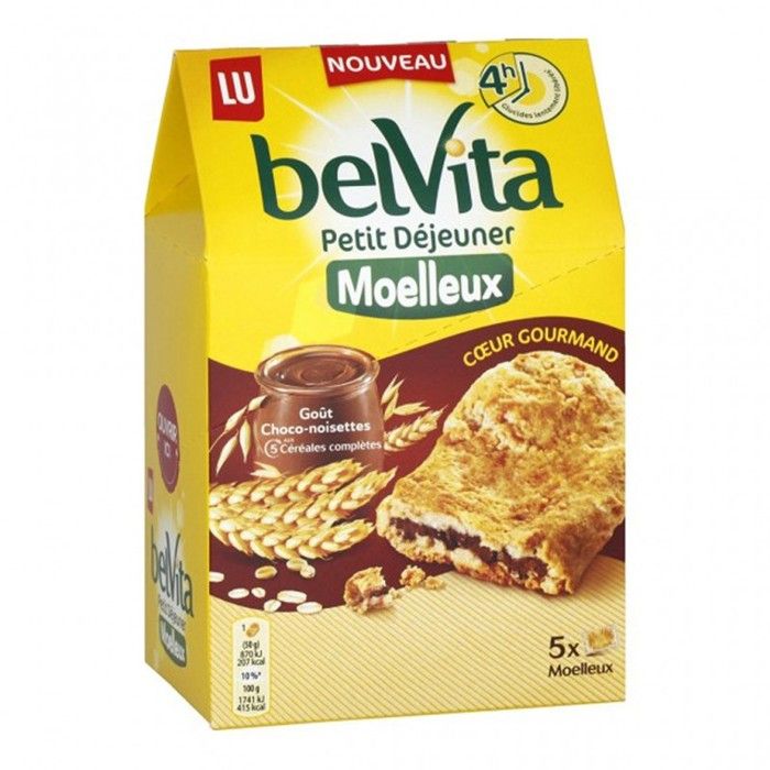 LU BelVita Petit Déjeuner Moelleux Coeur Gourmand Goût Choco-noisettes ...