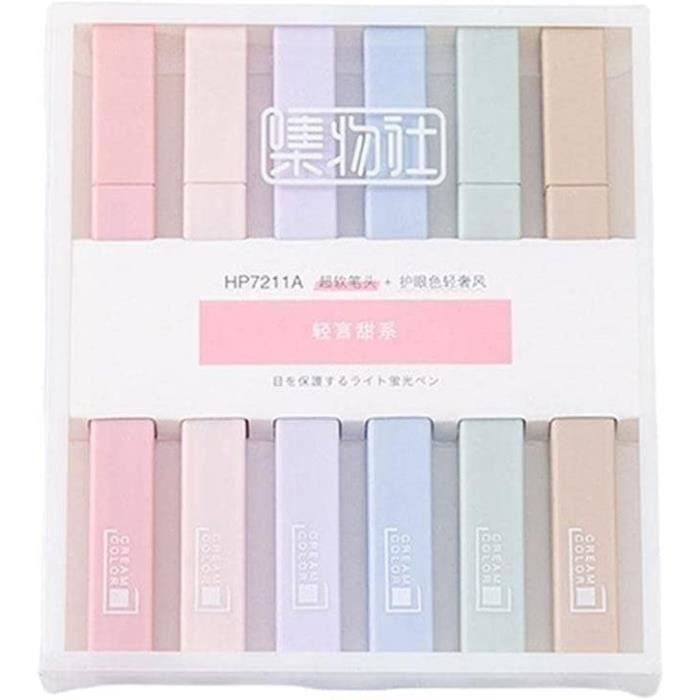 Lot De 6 Surligneurs Doux De Couleur Claire Kawaii - Pour Journal ...