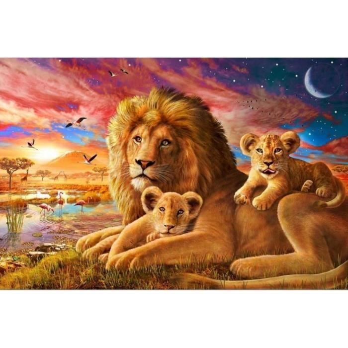 Diamond Painting Animaux Lion,Broderie Diamant Grand Format,5D Diy ...
