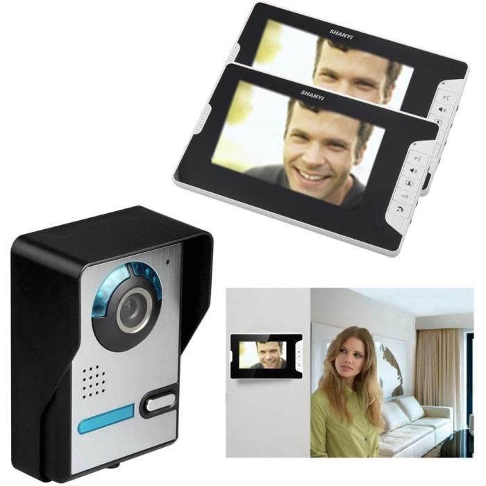 2 - Interphone 7"radio vidéo interphone de porte sonnette interphone ...