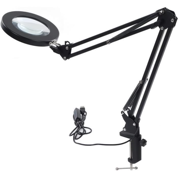Lampe loupe de table LED avec clip en métal USB 11 réglages de ...