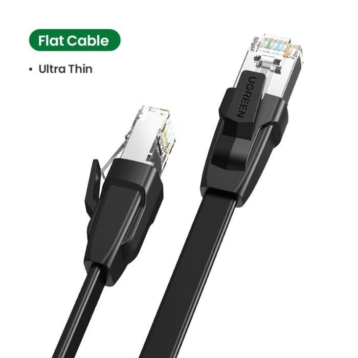 Soft Flat Wire 3m -UGREEN Câble Ethernet CAT8 40Gbps 2000MHz CHAT 8 ...
