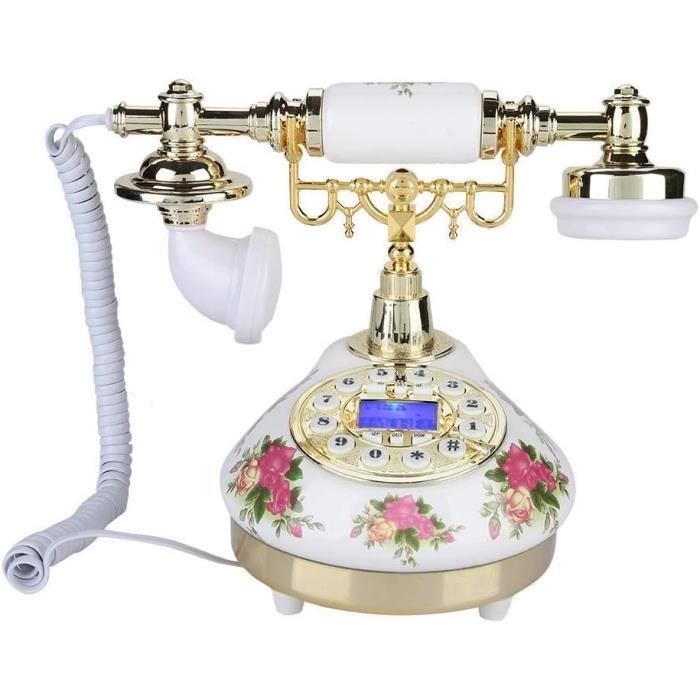 Téléphone Filaire,Fsk-Dtmf Dual System Téléphone Vintage Rétro Filaire ...