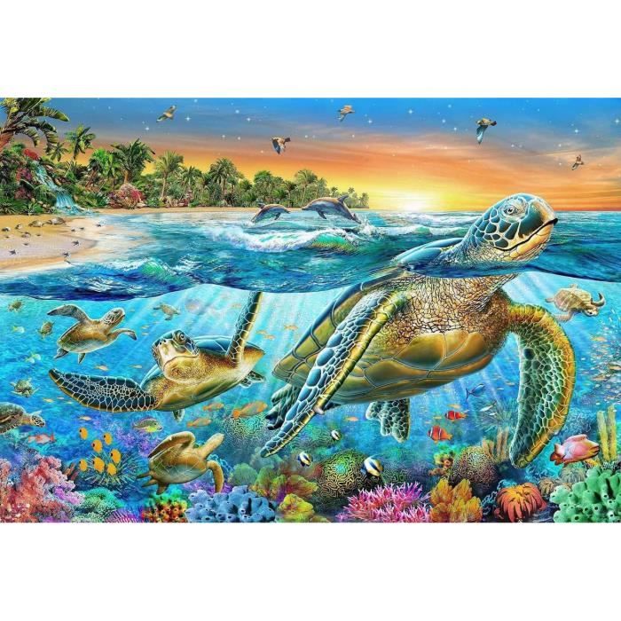 Puzzle 1000 Pièces Pour Adultes Mini Puzzles Tortue De Mer Ados Enfants ...
