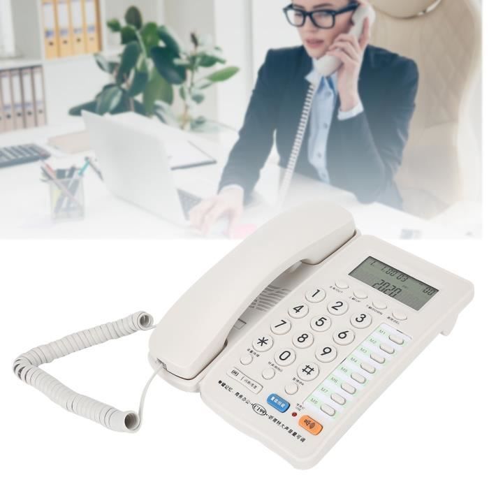 HURRISE Téléphone fixe filaire C199 Téléphone Fixe Maison Filaire Fixe ...