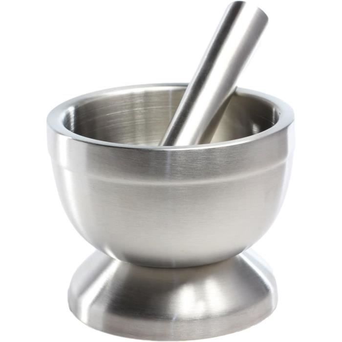 GOLDBEARUK Ensemble Pilon et mortier en Acier Inoxydable - Grand (11,6 ...