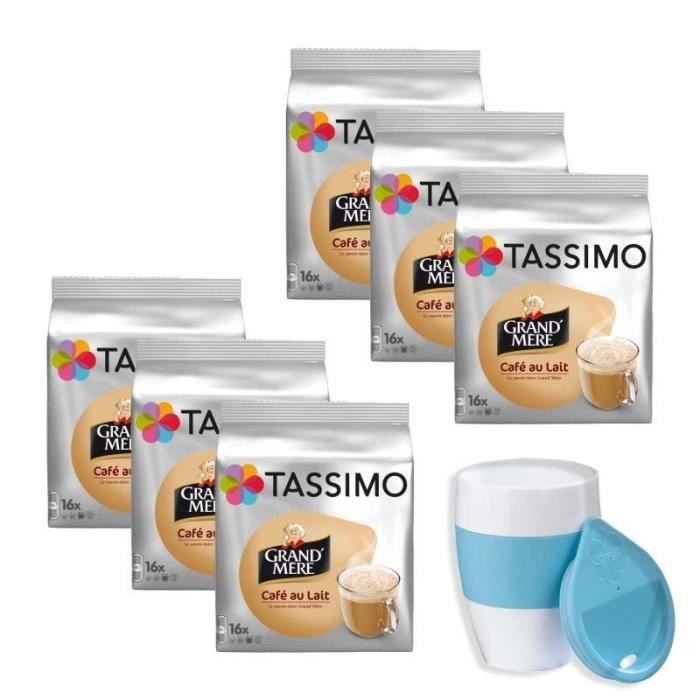 6 Tassimo Grand Mère Café au Lait + Mug TASSIMO Koziol Aroma To Go ...