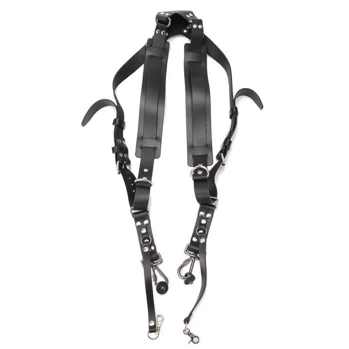 YID Sangle d'épaule double en cuir pour appareils photo reflex ...