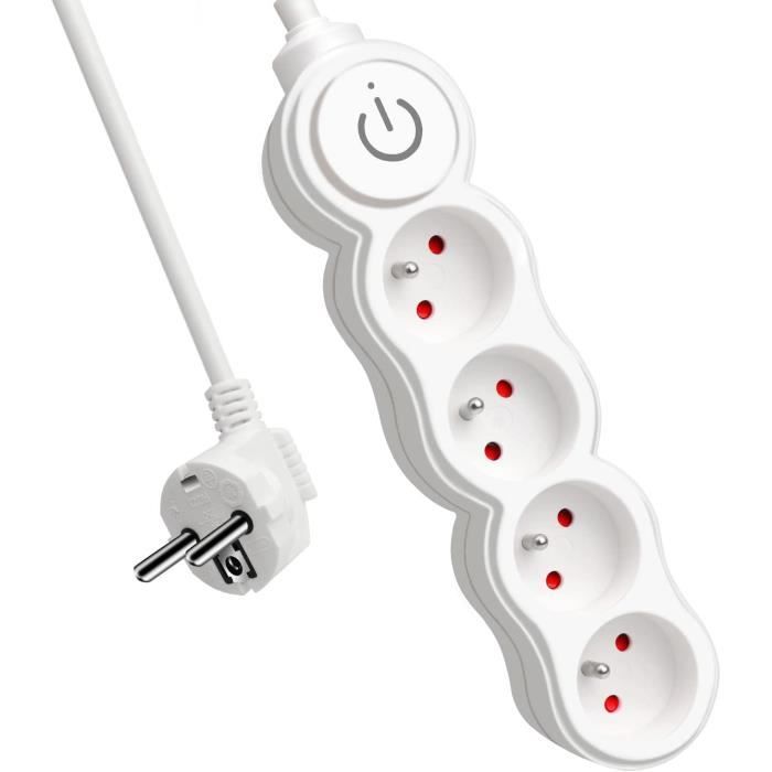 Rallonge Multiprise Extra-Plate Avec 6 Prises De Courant Avec Terre ...