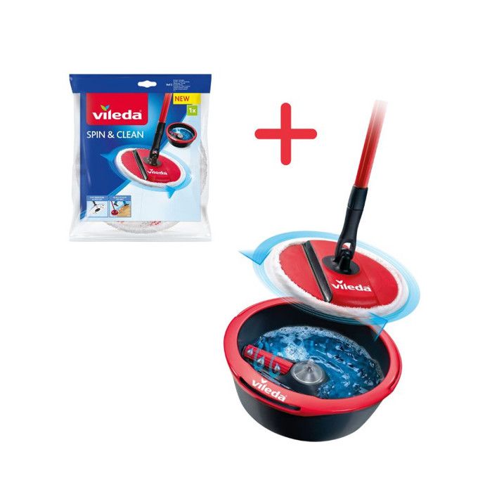 Vileda - LOT - SPIN & CLEAN + Recharge - Cdiscount Maison