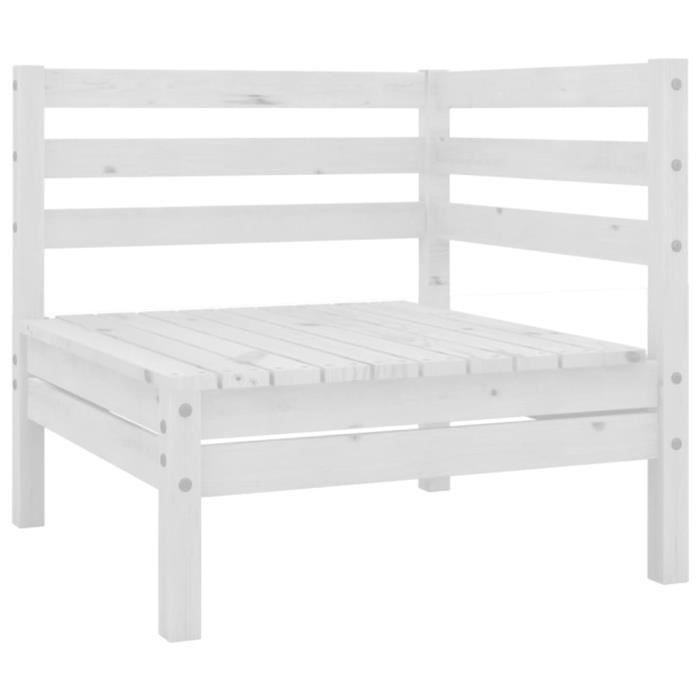 MVP® Mobilier de jardin 7 pcs - canapé + table - Blanc Bois de pin ...