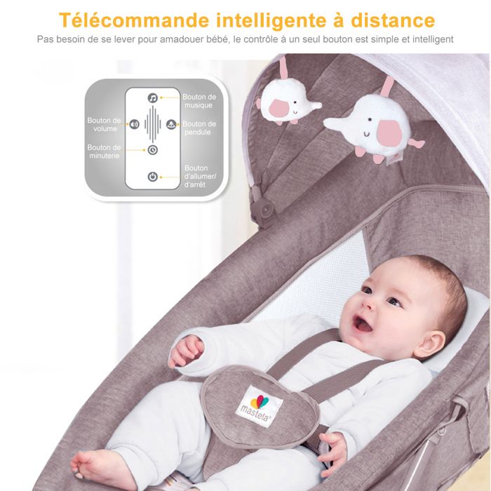 Balancelle Bébé Électrique 3 en 1 avec Télécommande - Transat ...