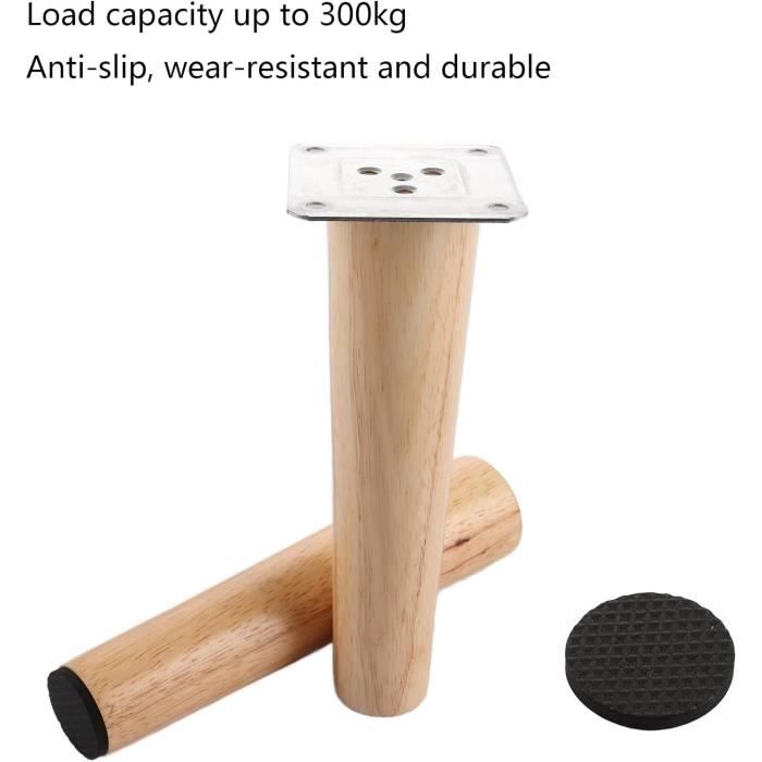 Lo De 4 Pied Meuble Bois 20Cm Pied De Meuble Bois Rond Pieds De Meuble ...