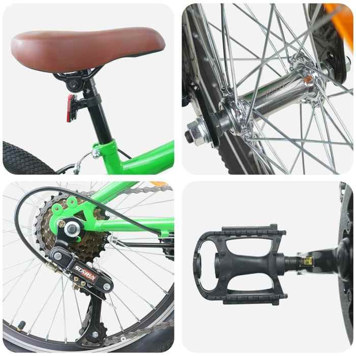Vélo de Montagne 24 Pouces 6-Vitesse pour les 8-12 ans - vidaXL - acier ...