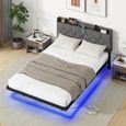 COSTWAY Structure de Lit Flottant 200 x 140 cm avec LED, Contrôle ...