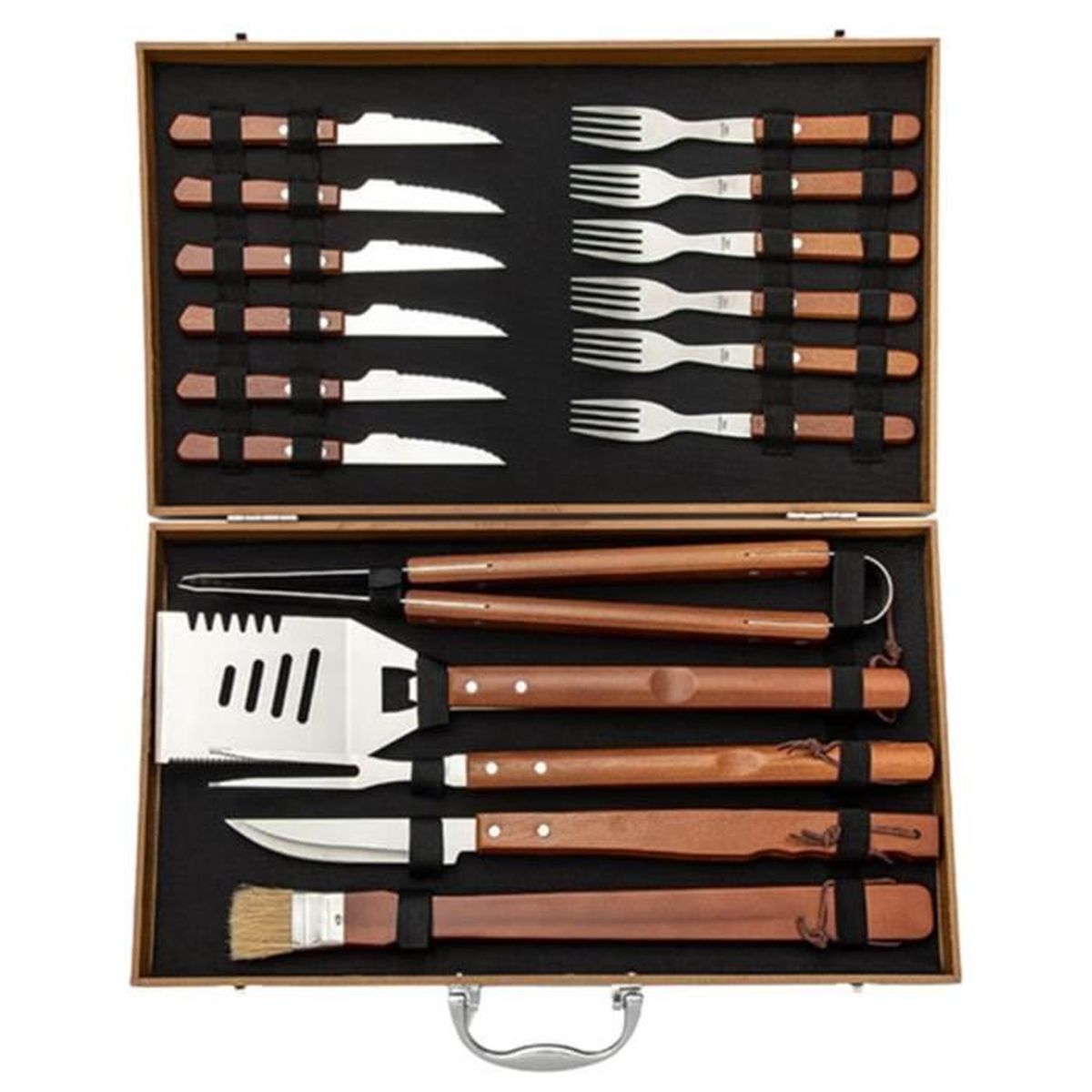 Set de 18 couverts à barbecue dans un coffret Maestro Accessoires pour ...