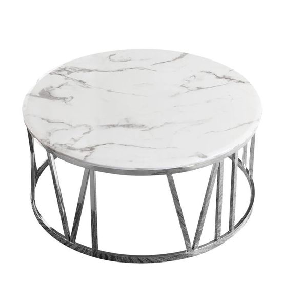 Table Basse ATMOS Chrome et plateau en verre - Cdiscount Maison