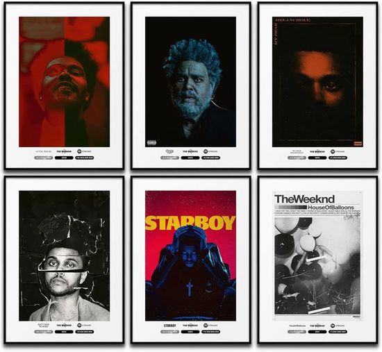 Weekend Lot De 6 Posters Avec Couverture D'Album Et Musique Rnb Black ...