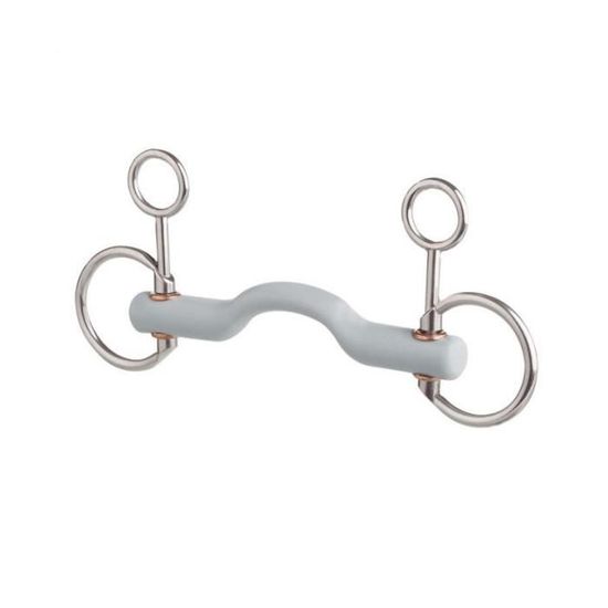 Filet pour cheval bridon avec passage de langue Beris - blanc/argenté ...