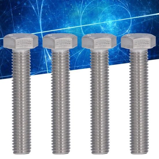 JIN-20 pièces boulon hexagonal vis de réglage à filetage grossier boulons entièrement filetés A2 ...