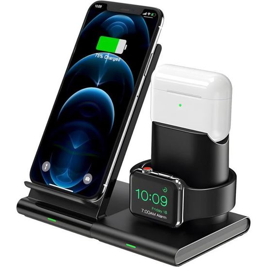 Chargeur sans Fil,Chargeur, 3 en 1 Chargeur Induction Pliable ...