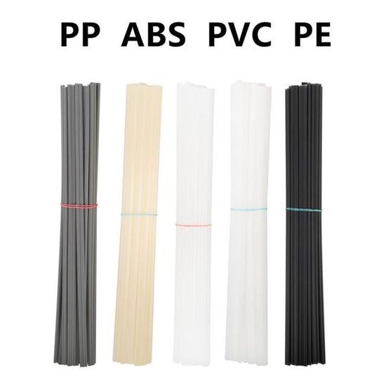 BAGUETTE TIG,ABS black-1m 2pcs--Tiges de soudage en plastique ABS-PP-PE-PVC, noir-blanc, 2 ...