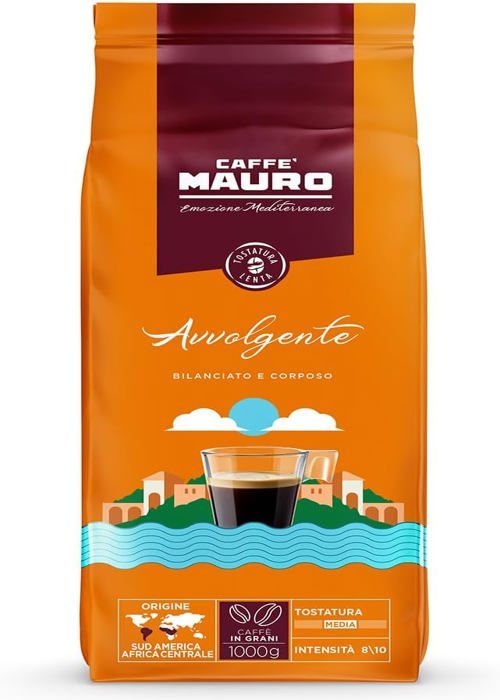 Caffè Mauro-Café En Grains Mélange Avvolgente-Café Italien-Intensité 8/ ...