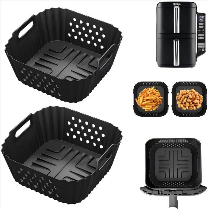 2 Pièces Plat Air Fryer Pour Ninja Double Stack Xl 7,6L Friteuse Sans ...
