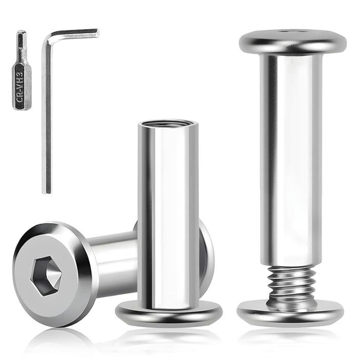 50 Pezzi Vis Assemblage Meuble M5x20 mm (25 Ecrous à Douille et 25 Vis ...