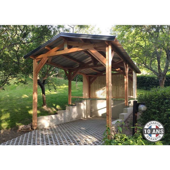 Carport bois 20m², abri camping-car, SUV ou utilitaire, garantie 10 ans ...