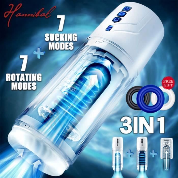 Masturbateur automatique,Avec 7 modes de rotation et 7 modes de succion et Rotation,pompe à ...